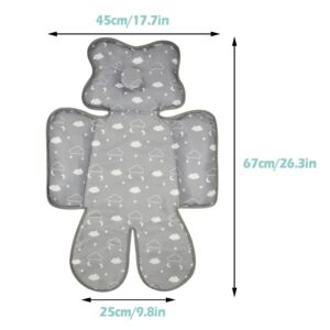 KAKIBLIN Toddler Head Body Support Pillow, Baby Seat Pad for Car Seat, Stroller cushion for Baby, (Grey Clouds)