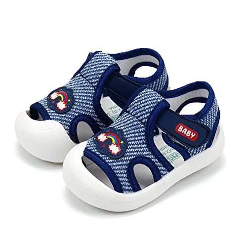 OAISNIT Baby Girls Boys Sandals Summer Water Beach Shoes Lightweight Sneakers Non-Slip Toddler First Walkers(12-18 Months, 2-Blue)