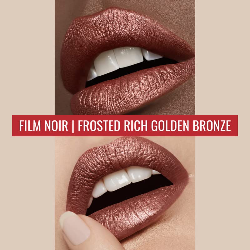 Runway Rogue Silk Glam Liquid Lipstick, Long Wear Frosted Rich Golden-Bronze Lipstick, ‘Film Noir’