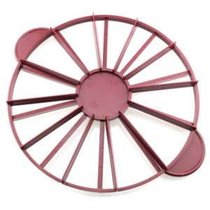 rlecs cake divider round cake slice and pie slicer equal portion cutter, slice marker, baking tool, kitchen utensils, red 10 or 12 slices double sided cake portion marker