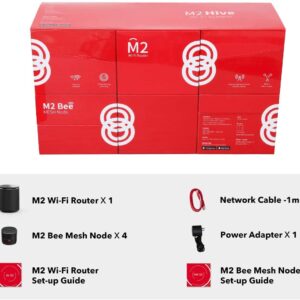 Mercku WiFi Router for Wireless Internet & Mesh Wi-Fi System 5 Pack up to 5,000 Sq. Ft. Wi-Fi Mesh Network System - M2 Hive App/Website Control Can Add More M2 Routers