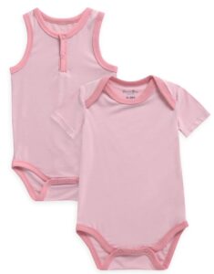 vaenait baby 2-pack infant toddler summer bodysuits set jelly berrypink 3-6m