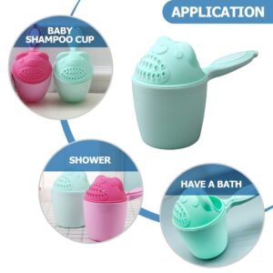 LUOZZY 2pcs Baby Bath Rinse Shampoo Cups Baby Bath Rinse Cups Bath Rinsers Wash Hair Cup for Baby Toddlers, Blue