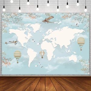 sendy 7x5ft a new adventure begins travel backdrop baby shower party decorations for boy world map around world adventure awaits airplane birthday bridal shower photography background photo banner