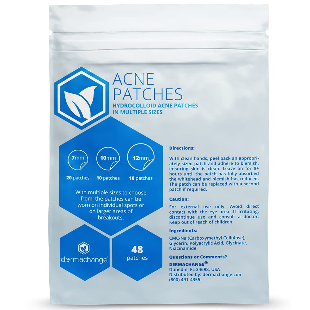 Hydrocolloid Acne Patches for Pimples, Zits and Blemishes - Absorbing Zit Patches for Face - Acne dots for Sensitive Skin - Fast Drying Acne Stickers and Zit Stickers for Face