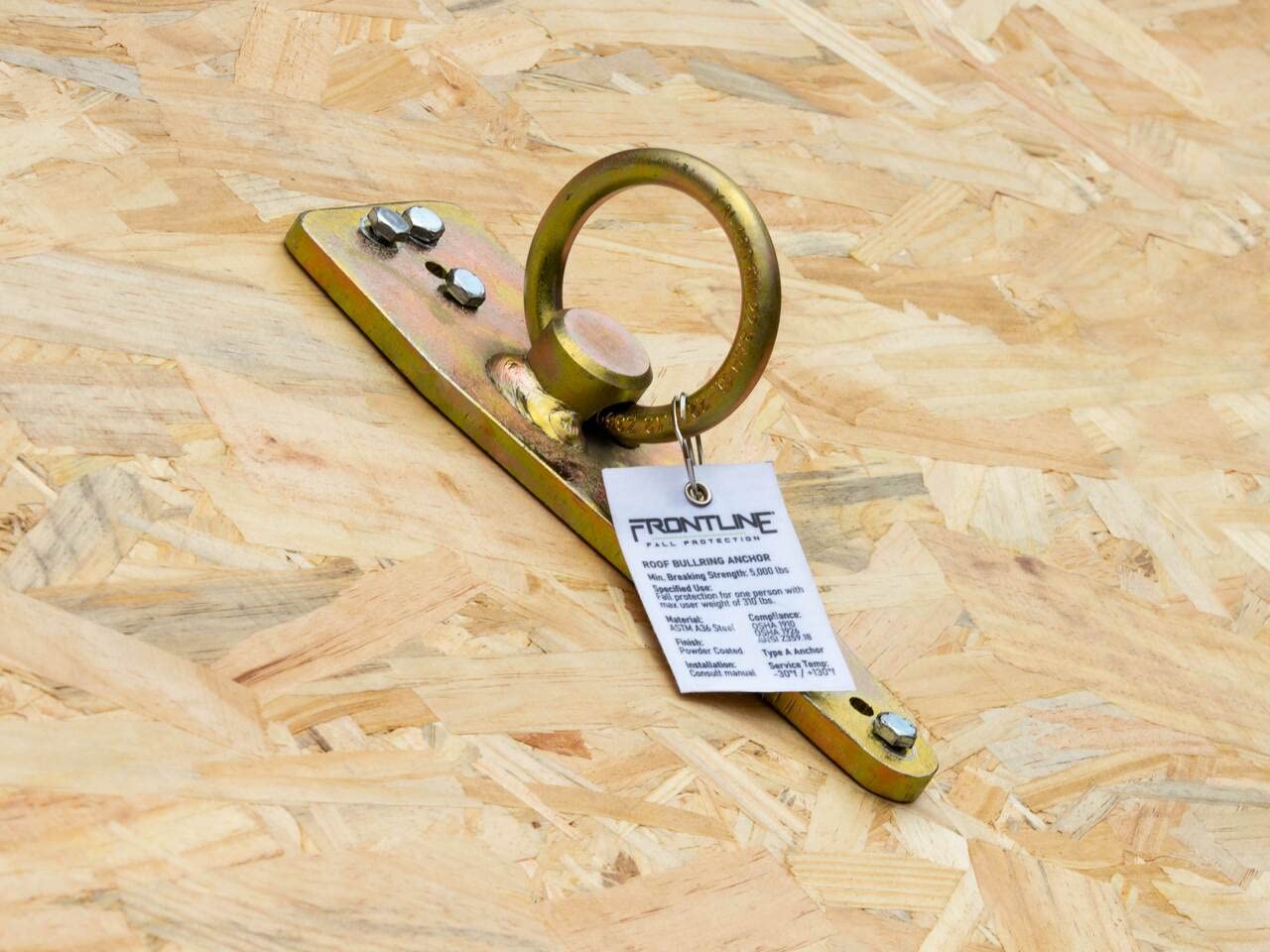 Frontline ROB01 Bull Ring Reusable Roof Anchor | Fall Arrest | Fall Restraint | Positioning Applications | Zinc Plated Steel | OSHA & ANSI Compliant (Wooden Structures)