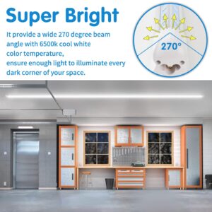 AQIQUUT Led Shop Light 2ft, Led Shop Light,25W 6500K 3200LM Clear Cover,T8 LED Light Fixture,Ceiling and Utility Shop Lights, Linkable Light Fixture for Room, Garage, Workbench, Warehouse(2-Pack)