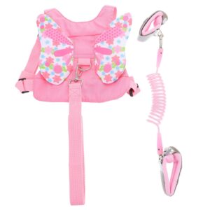 besportble 1 set of kids safety harness leash toddler leash walking harness wristband assistant strap back belts for girls (pink) toddler harness with leash