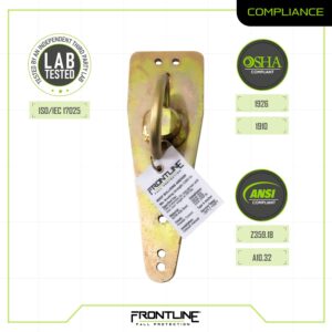 Frontline ROB01 Bull Ring Reusable Roof Anchor | Fall Arrest | Fall Restraint | Positioning Applications | Zinc Plated Steel | OSHA & ANSI Compliant (Wooden Structures)