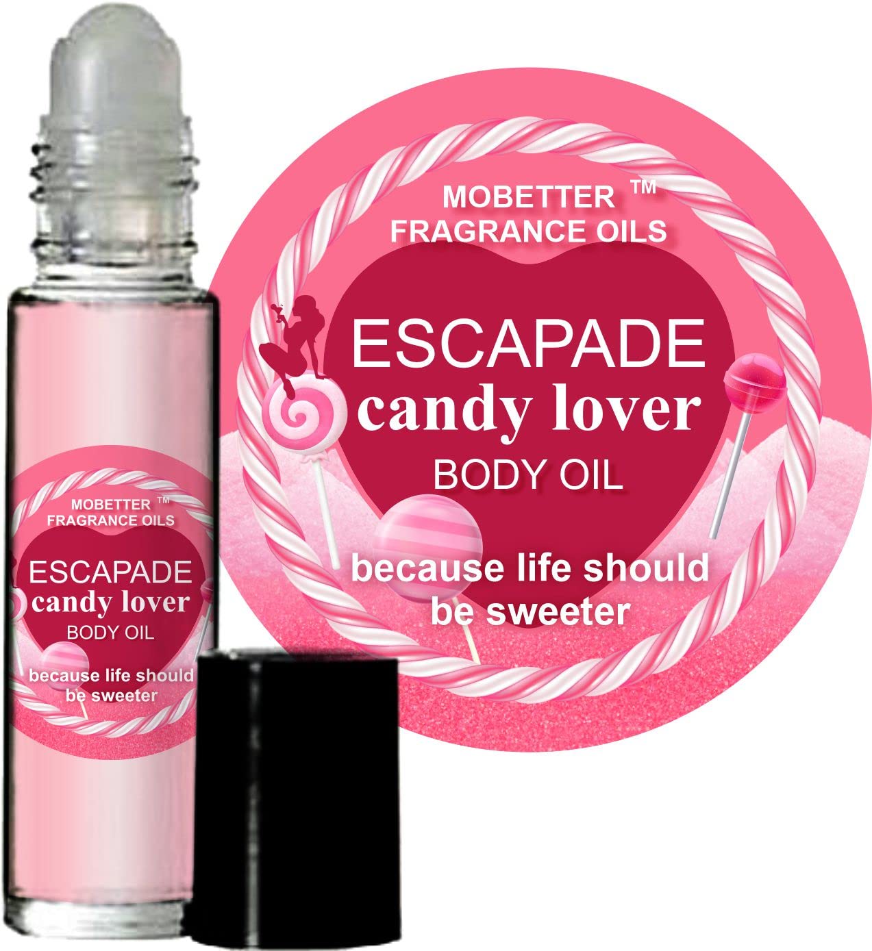 MOBETTER FRAGRANCE OILS Escapade Candy Lover Women Perfume Body Oil 10ml Roll On Bottle