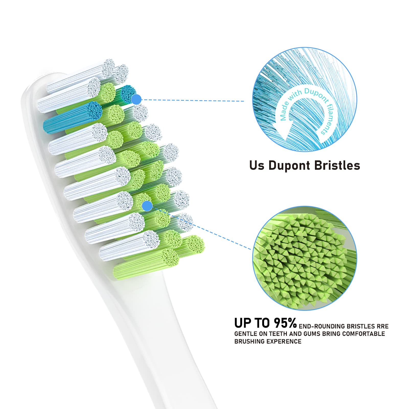 Replacement Toothbrush Heads for Ultra Plaque Control & Whitening, Diamantine-Clean Brush Heads Compatible with Philips Sonicare Electric Toothbrush, 4 Pack