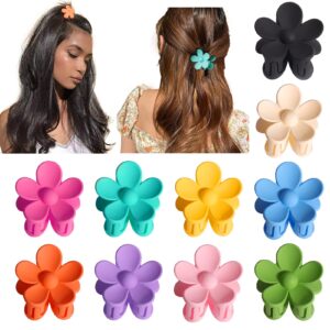 palksky small flower hair claw clips for women girls kids, 10 pcs tiny thin/medium thick hair, 1.35 inch mini jaw clips/hair clamps nonslip clip/hair accessories