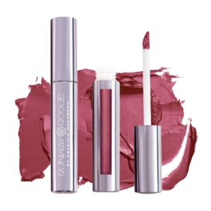 Runway Rogue Silk Glam Liquid Lipstick, Long Wear Frosted Berry-Rose Lipstick, ‘First Class’