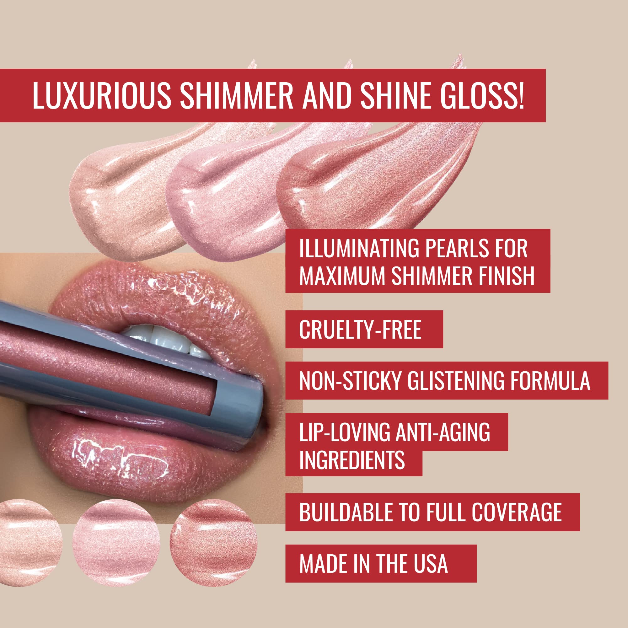 Runway Rogue LuxGloss Lip Gloss Trio, High-Pigment Shimmer Lip Gloss Set, (‘Photo Filter’, ‘Catwalk’, ‘Strike a Pose’)