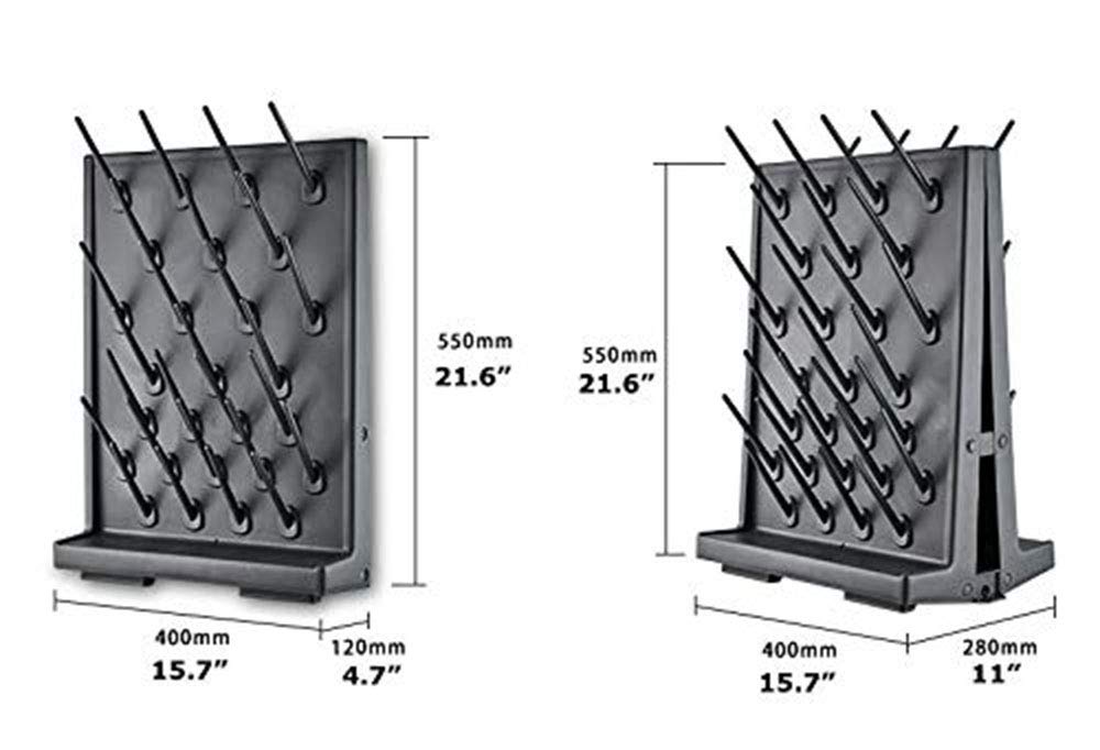 Heytaful Lab Drying Racks Pegboard Bench-top Wall-Mount Laboratory Glassware Polyethylene Cleaning Equipment (27 Black)