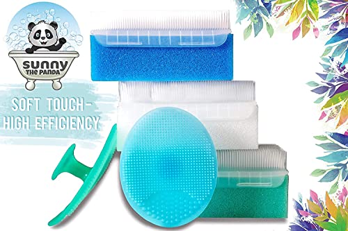 Cradle Cap Brush for Babies - Cradle Cap Treatment Set of 6 | Baby Brush and Comb Set Newborn | Baby Sponge for Bathing Newborn Bath Essentials | Baby Comb & Scalp Scrubber Set of 6