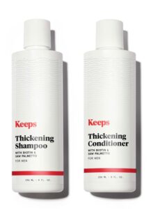 keeps hair growth shampoo and conditioner set - treatment for thinning hair and hair regrowth - men's hair products infused with biotin, caffeine, & saw palmetto