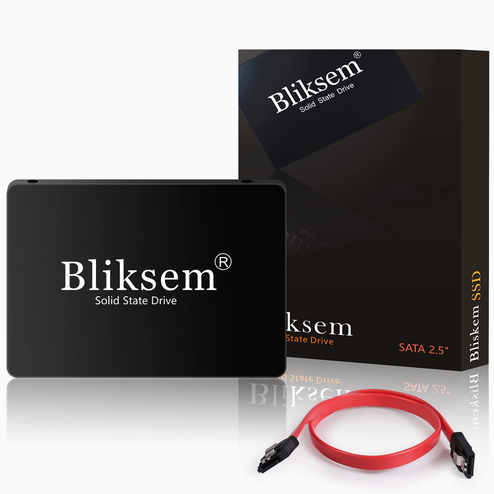 Bliksem SSD 512gb With Sata Cable H650 SATA III 6Gb/s 2.5″7mm 3D NAND Internal Hard Drive Up to 500Mb/s Solid State Drive For Laptop and PC (black 512gb)