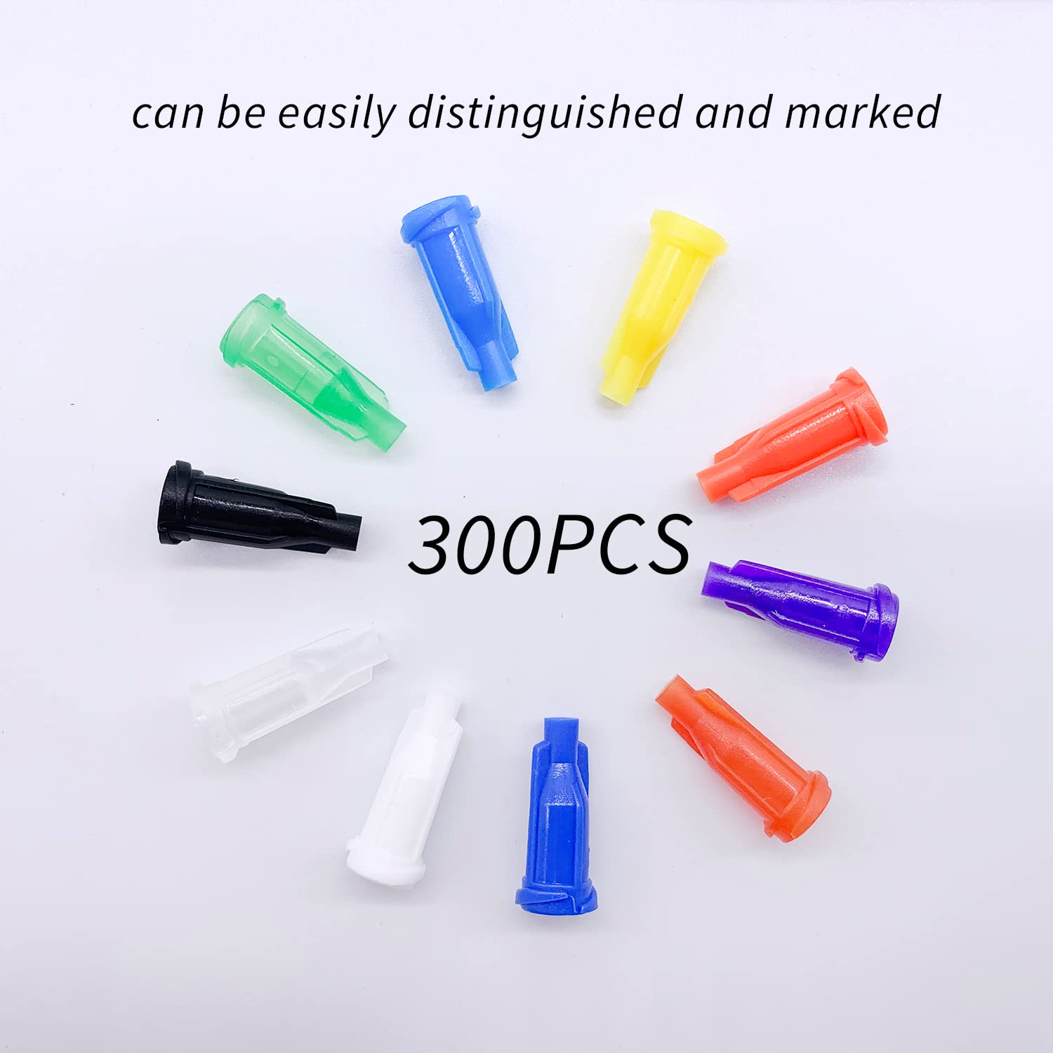 300 Pack Luer Lock Cap Syringe Caps for Luer Slip Lock Tip