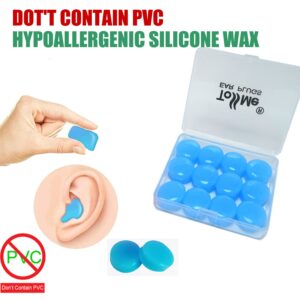 Wax Ear Plugs for Sleep - 24 Silicone Wax Earplugs for Swimming and Sleeping - Gel Ear Plugs for Noise Cancelling, Ear Protection - SNR -32dB earplugs