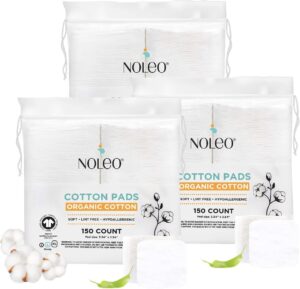 organic cotton pads (450 count (pack of 3), large & pressed) - lint free, soft, no hard edges, 3" 54x3 54