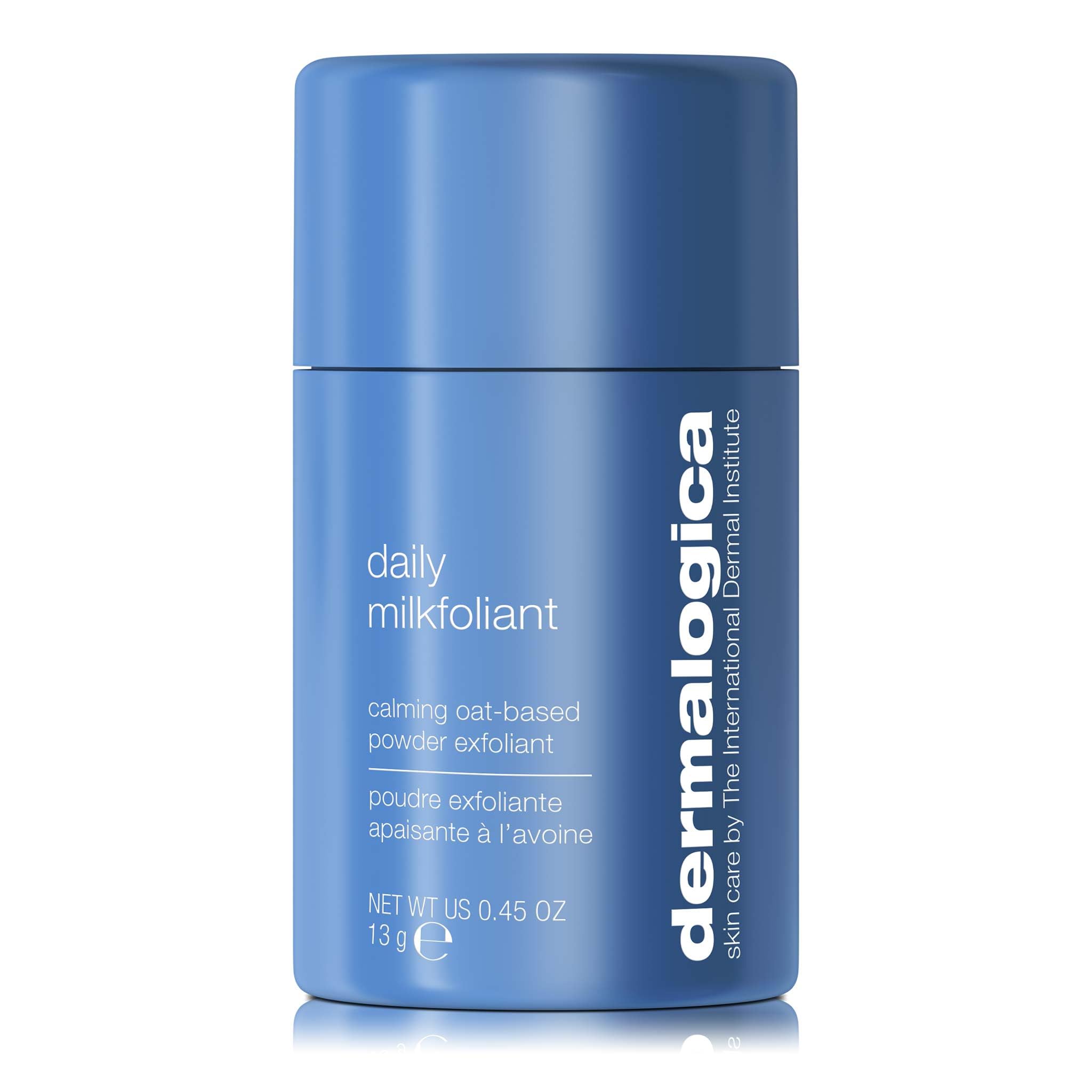 Dermalogica Daily Milkfoliant, Face Exfoliator, Powder Scrub Exfoliant with AHA and BHA - Calming, Polishing and Hydrating Skin, Oat-Based, Vegan Product, Travel Size, 0.45 fl oz