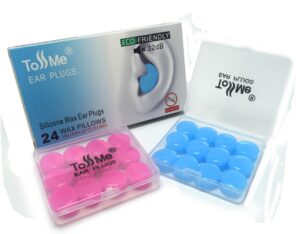 wax ear plugs for sleep - 24 silicone wax earplugs for swimming and sleeping - gel ear plugs for noise cancelling, ear protection - snr -32db earplugs