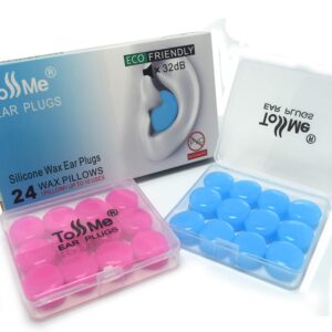 Wax Ear Plugs for Sleep - 24 Silicone Wax Earplugs for Swimming and Sleeping - Gel Ear Plugs for Noise Cancelling, Ear Protection - SNR -32dB earplugs