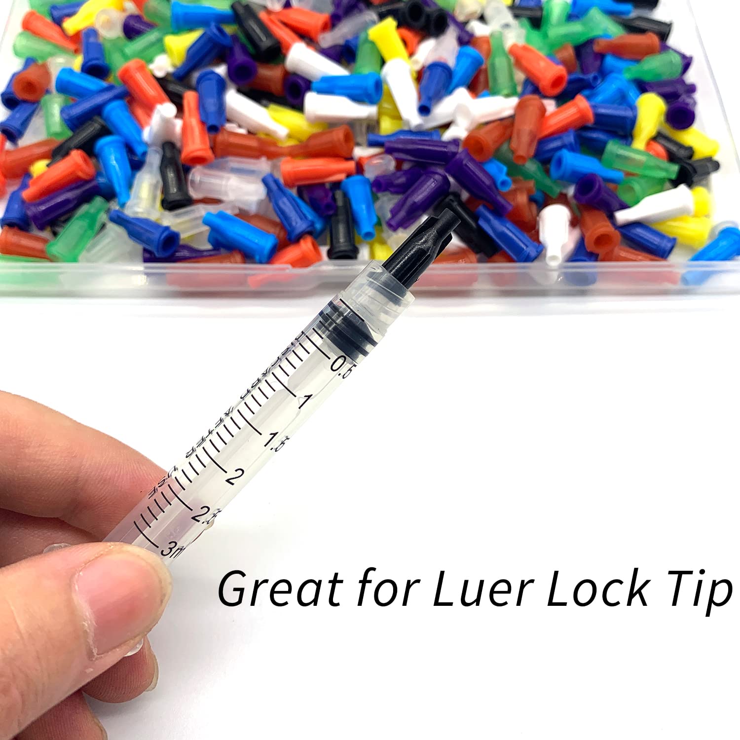 300 Pack Luer Lock Cap Syringe Caps for Luer Slip Lock Tip