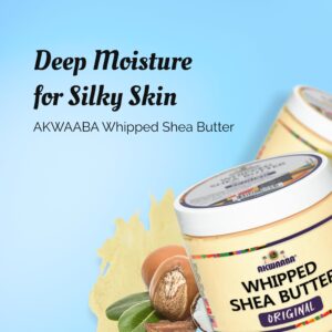 AKWAABA Whipped Shea Butter (Baby Powder) - Nourishes, Moisturizes & Soothes | Pure Shea Butter | No Dyes & Parabens | 12 oz / 340 g