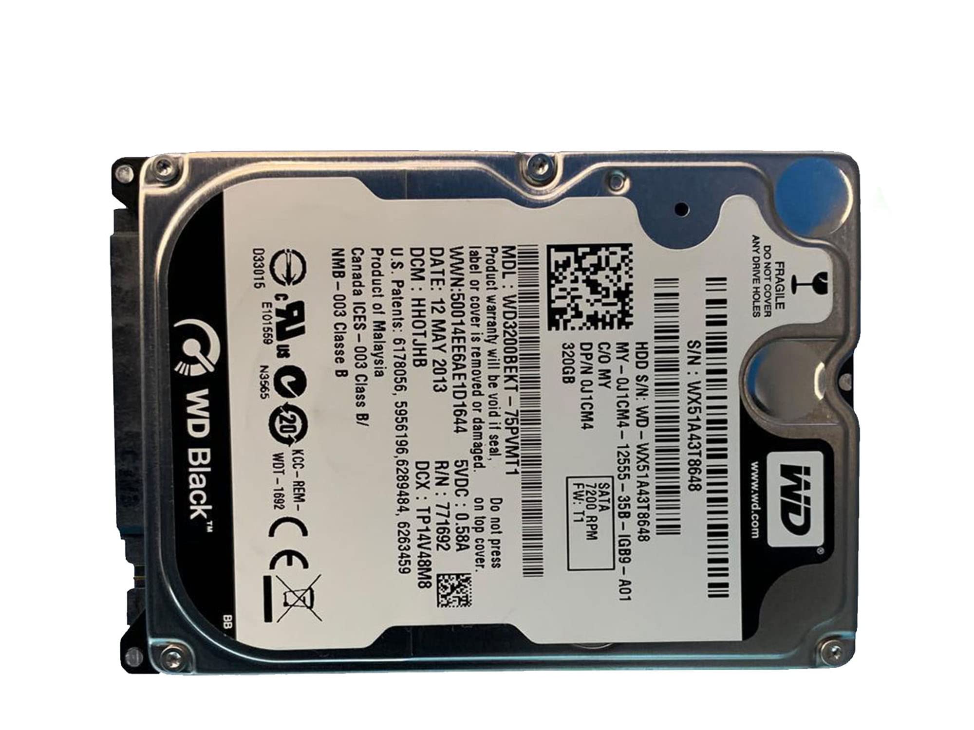 Ebid Dealz Replacement for Scorpio Black WD3200BEKT Dell Western Digital Internal Hard Drive HDD 7200RPM 320GB 16MB J1CM4 J418T W5Y3D