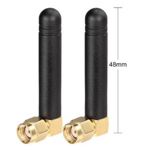 Bingfu Mini Dual Band WiFi 2.4GHz 5GHz 5.8GHz MIMO RP-SMA Male Right Angle Antenna (2-Pack) for FPV WiFi Bluetooth USB Adapter Computer PCIe Card WiFi Router Wireless Back Up Camera