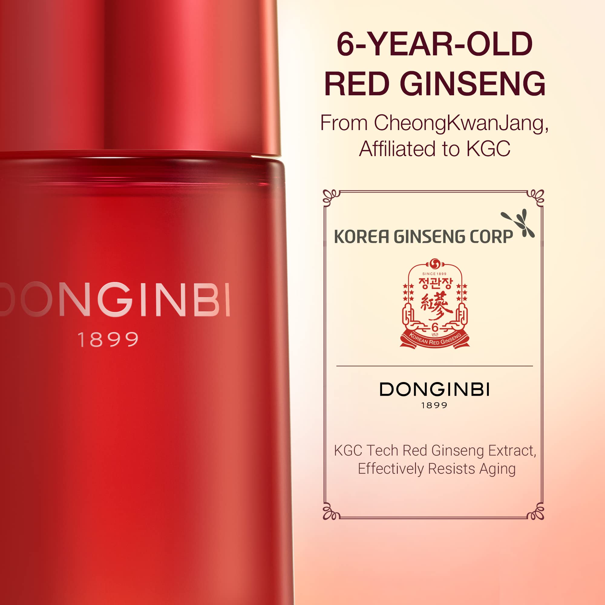 [Upgraded] DONGINBI Korean Red Ginseng Essential Care Set EX, Anti Aging Skin Care Routine Kit - Skin Moisturizing For All Skin Type