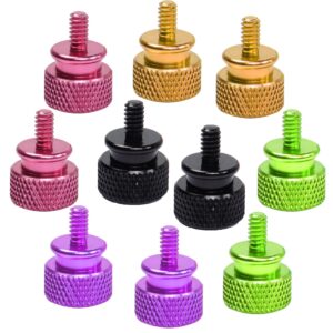 qianrenon 10 pcs m3.5 * 6.5mm colored pc case thumb screws 6#-32 colored aluminum alloy knurled computerthumb screws for pc cover power supply pci slots hard drives