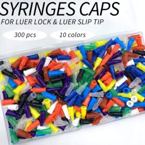 300 Pack Luer Lock Cap Syringe Caps for Luer Slip Lock Tip