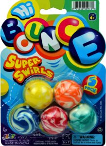 ja-ru bouncy balls superballs super hi bounce (2 packs, 5 balls each) fidget bouncy ball small toys party favors for kids toy racquetball bulk kids prize premium gift includes sticker 973-2s