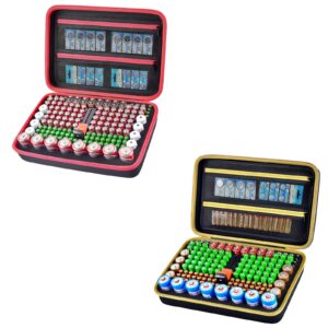 battery organizer storage case, batteries holder container carrying hard bag box with battery tester holds 162+ battery variety pack aa aaa aaaa c d 9v 3v lithium(not include various batteries)