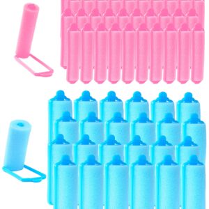 64 Pieces Sponge Hair Rollers: 2 Sizes for Medium Length Styling, Flexible Foam Curlers for Overnight Curl and Volume