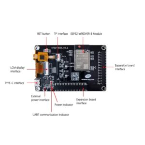 ESP32 Development Board WT32-SC01 with 3.5in Multi-Touch LCD Screen with GUI Firmware 4MB SPI Flash/8MB PSRAM, WiFi, BT, BLE MCU Module, Compatible with Arduino