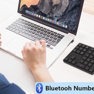 GOWENIC Wireless Numeric Keypad, 35 Key Bluetooth Number Pad, 2.4G Wireless Ergonomic Design Silent Rechargeable One Handed Gaming Keyboard for Laptop, Computer, Desktop