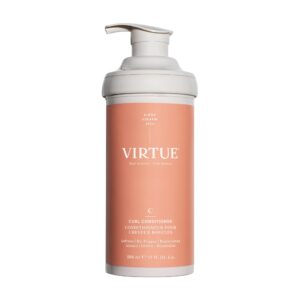 virtue curl conditioner with jojoba oil, sulfate free, hydrates, nourishes & repairs curly hair with frizz control, color safe