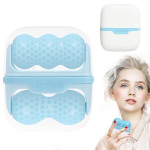 ice roller for face, ice face roller skin care tools, 2 in 1 face massager eye roller for puffy eyes migraine relief, reduce wrinkles, relieve muscle soreness, relieve sunburn and redness, blue