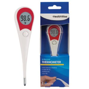 healthwise digital thermometer | 8-second readout | jumbo backlit display | flexible tip