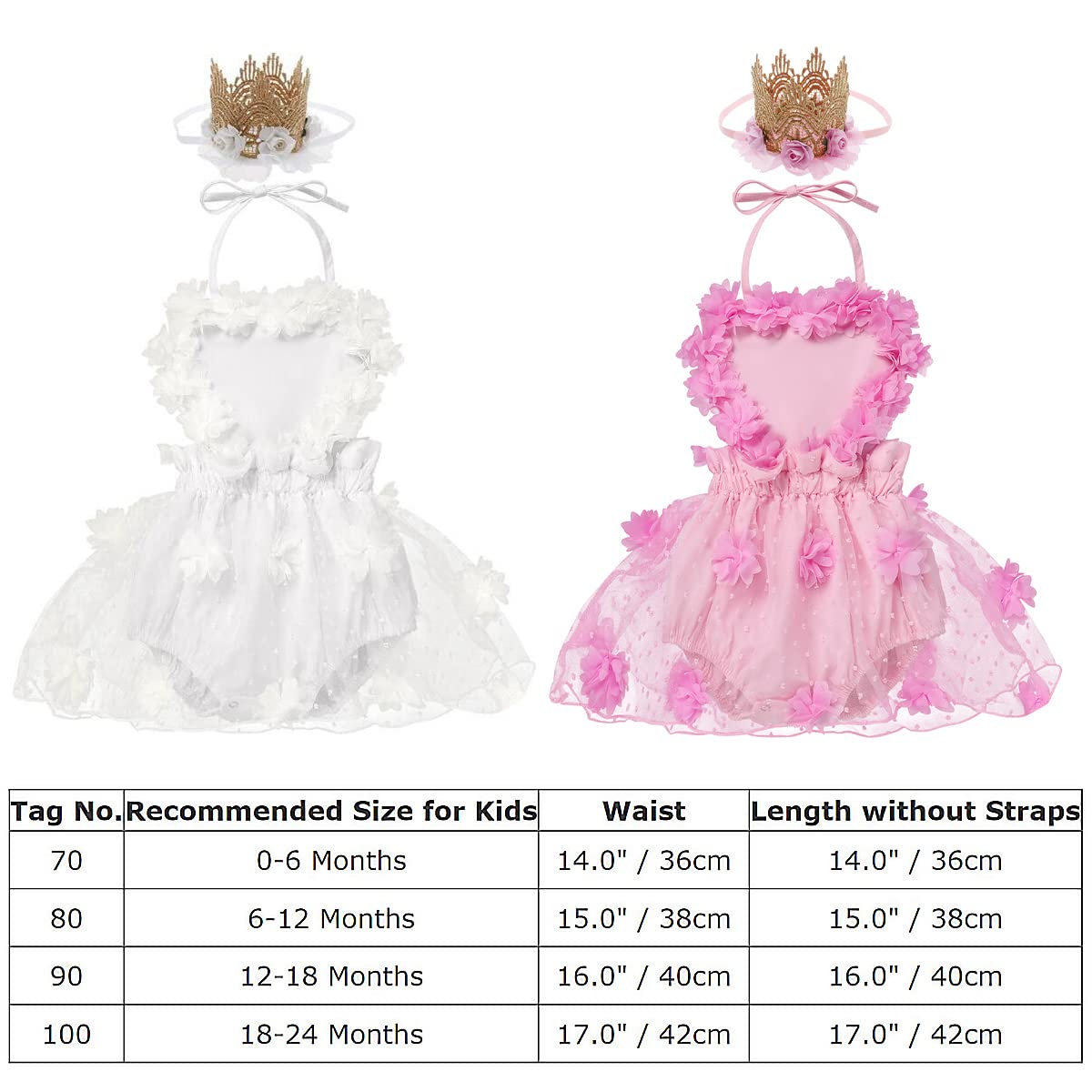 ODASDO Baby Girl's First Birthday Cake Smash Outfit Lace Romper Tutu Tulle Dress with Headband 2pcs Clothes Set, Pink Flower, 12-18 Months