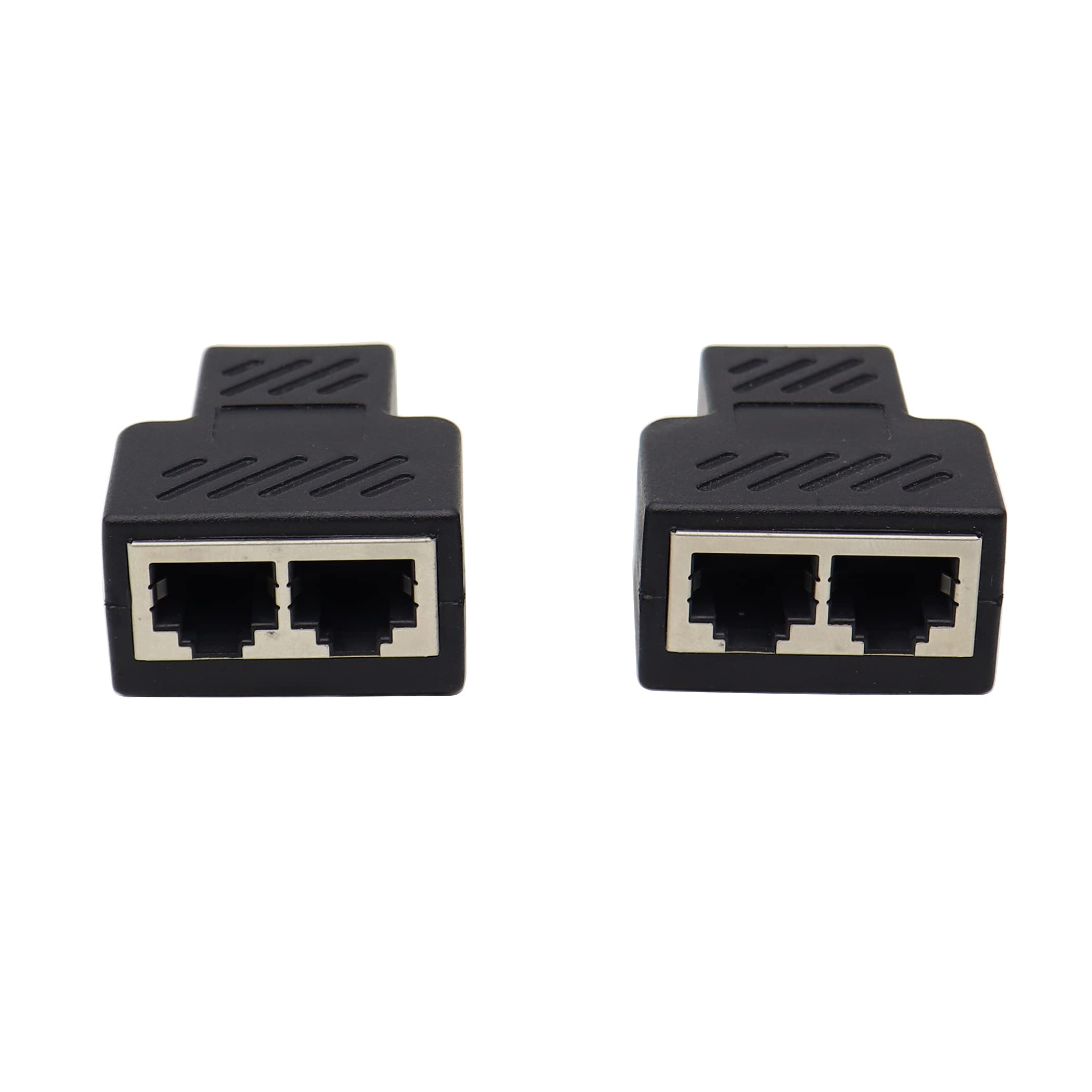 ZUYOOK Ethernet Cable RJ45 Splitter Adapter 1 to 2 Double Contact Modular Plug Connect(Can't Run Both at The Same TIME) LAN Network Internet Splitter 1 to 2 for Cat 5/6/7 Cable（2 Pack）