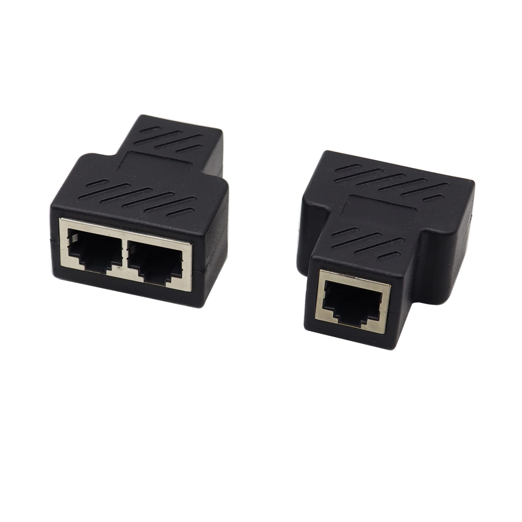 ZUYOOK Ethernet Cable RJ45 Splitter Adapter 1 to 2 Double Contact Modular Plug Connect(Can't Run Both at The Same TIME) LAN Network Internet Splitter 1 to 2 for Cat 5/6/7 Cable（2 Pack）