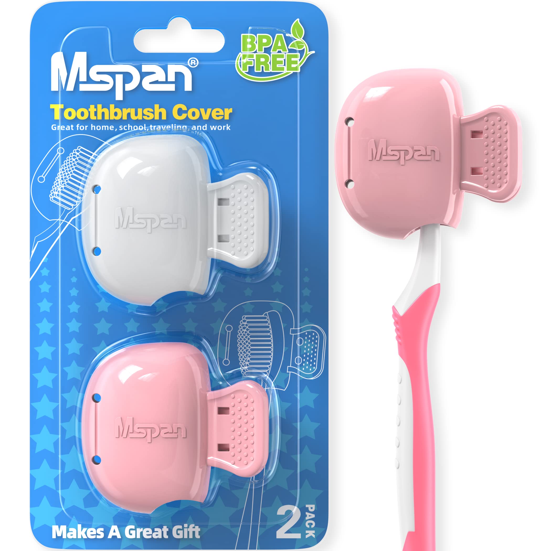 Mspan Electric Toothbrush Head Cover: Toothbrush Cap Travel Protector Plastic Brush Pod - 6 Packs