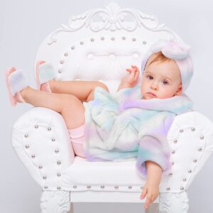 Rising Star Baby Robe Girl, Tie Dye Baby Bathrobe Towel, Slippers & Cap - Bath Robe Spa Set - Best Baby Shower for Girls