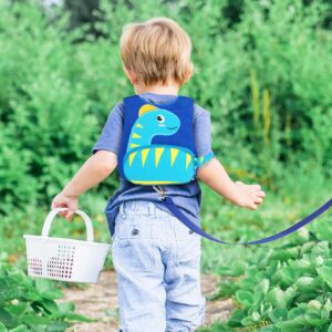 Toddler Harness Child Leash with Anti Lost Wrist Link, Accmor 3 in 1 Kids Dinosaur Harnesses Leashes, Children Walking Assistant Wristband Tether Strap Belt for Baby Boys Girls (Blue)