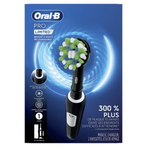 Oral-B Pro Limited Electric Toothbrush with (2) Brush Heads, Rechargeable, Black